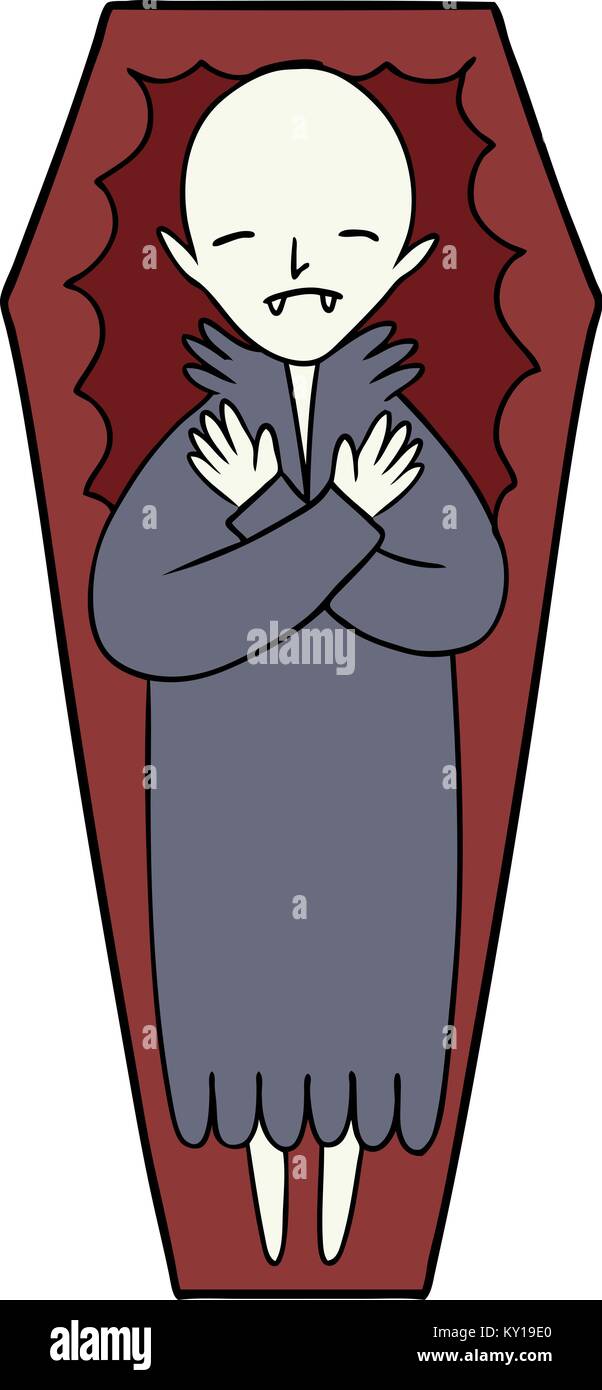 spooky cartoon vampire in coffin Stock Vector Image & Art - Alamy