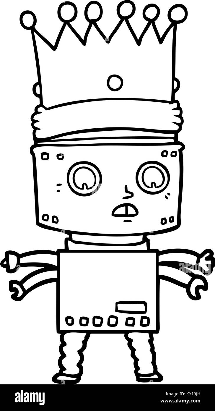 cartoon robot king Stock Vector Image & Art - Alamy