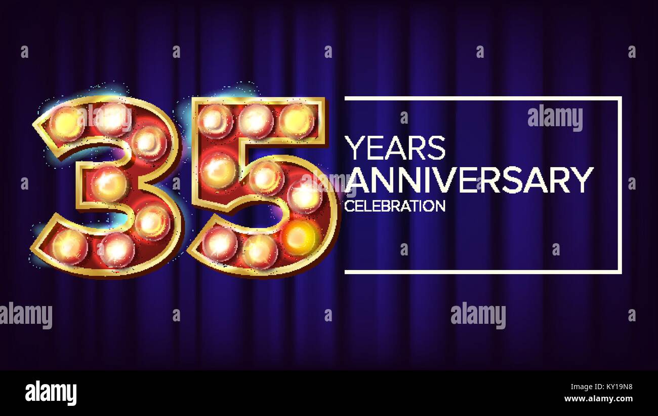 35 Years Anniversary Banner Vector. Thirty-five, Thirty-fifth ...