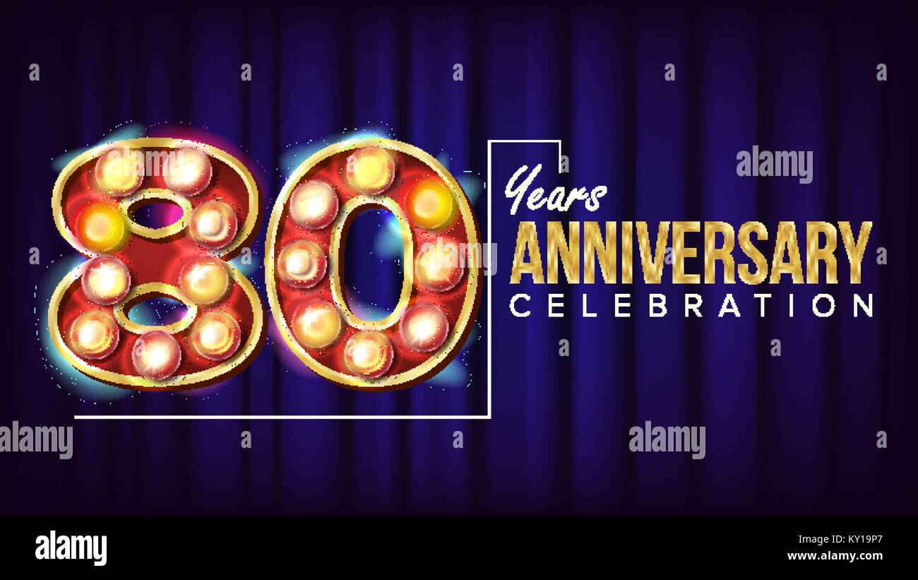80 Years Anniversary Banner Vector. Eighty-eight, Eight Celebration ...