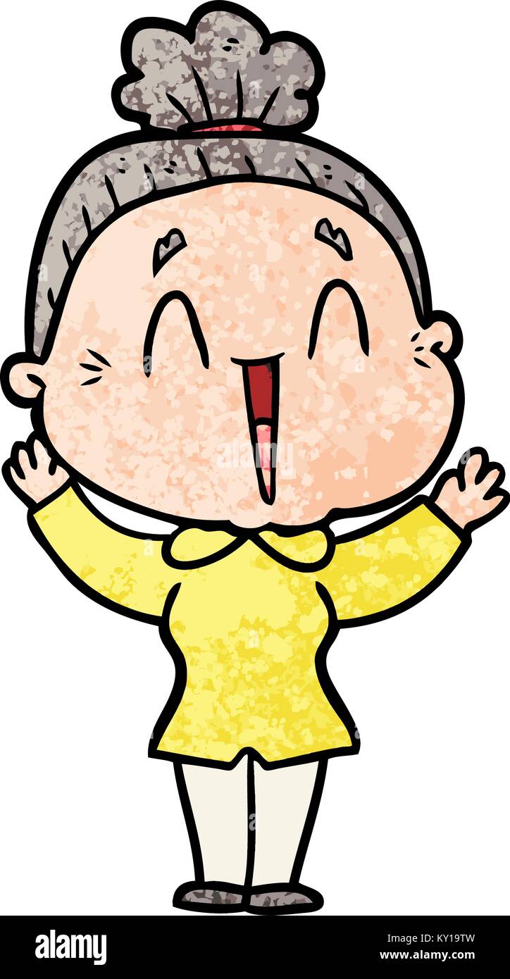 cartoon happy old lady Stock Vector Image & Art - Alamy