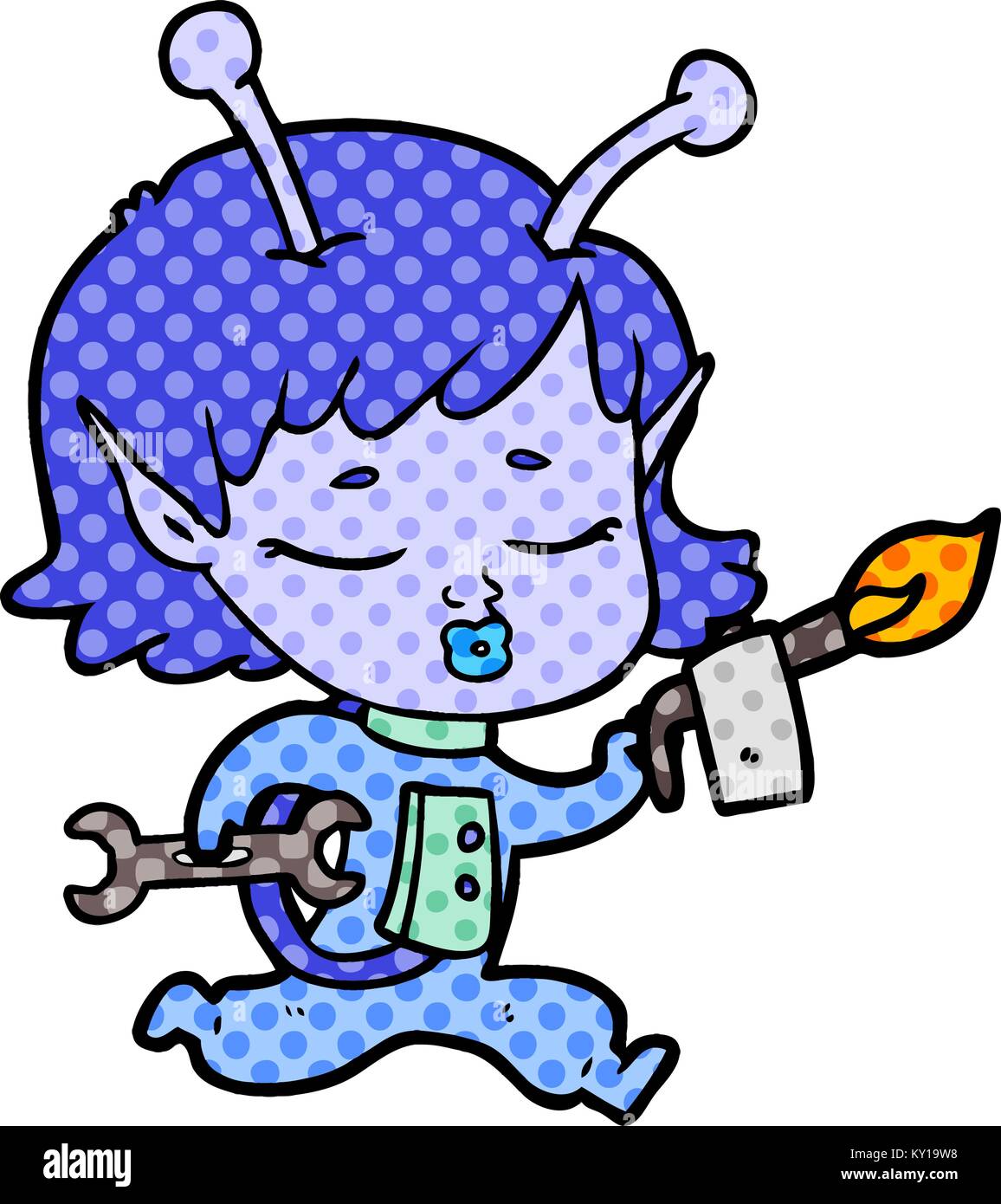 cartoon alien mechanic Stock Vector Image & Art - Alamy