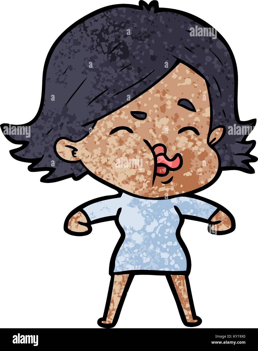 cartoon girl pulling face Stock Vector Image & Art - Alamy