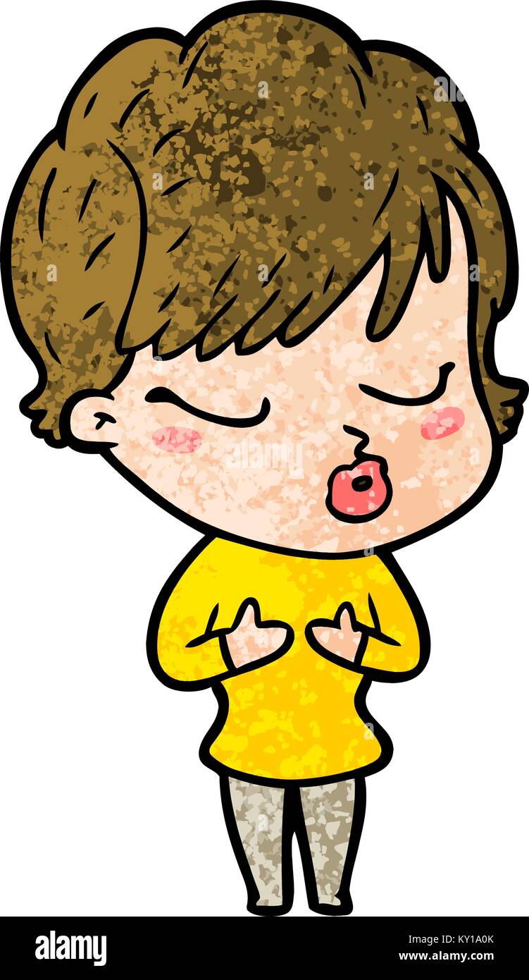 cartoon woman with eyes shut Stock Vector Image & Art - Alamy