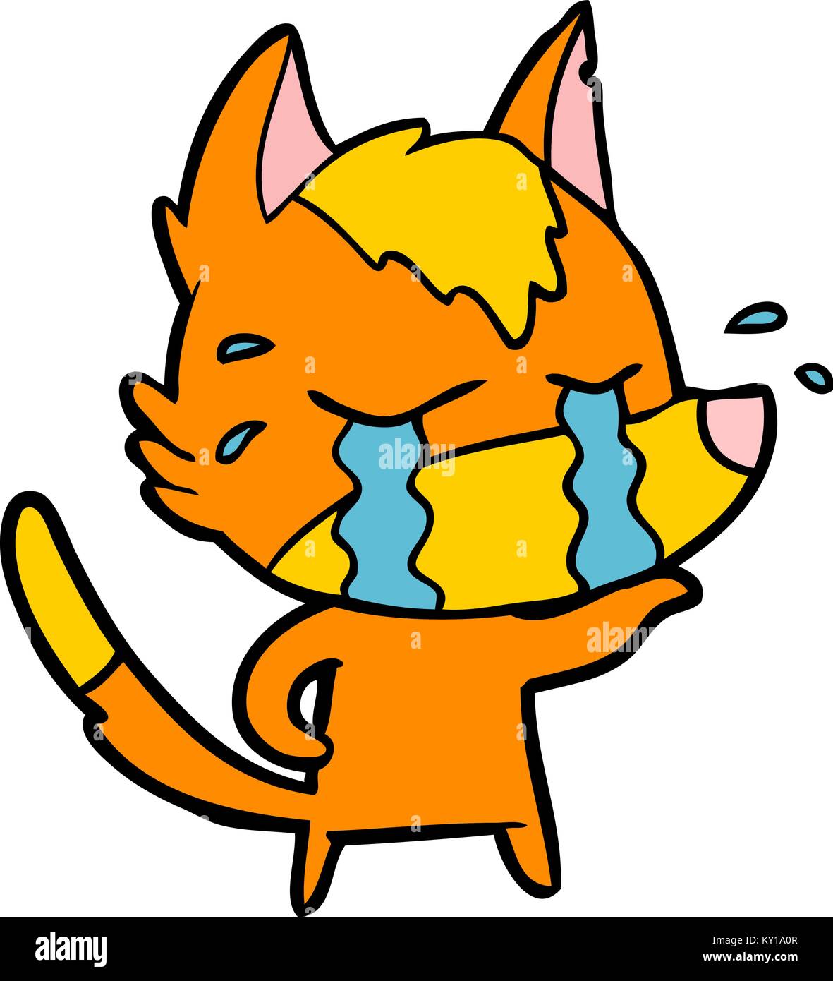 sad little fox cartoon character Stock Vector Image & Art - Alamy