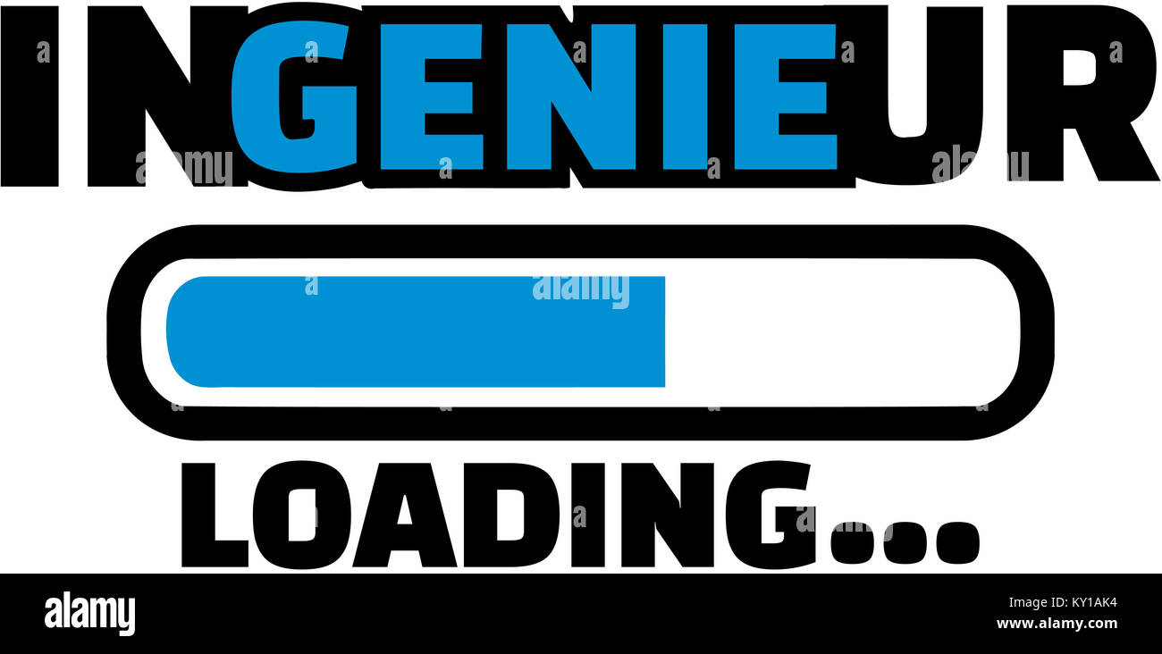 Engineer Loading bar with german word Stock Photo - Alamy
