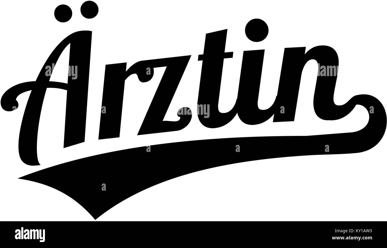 Female doctor german word in retro font Stock Photo - Alamy