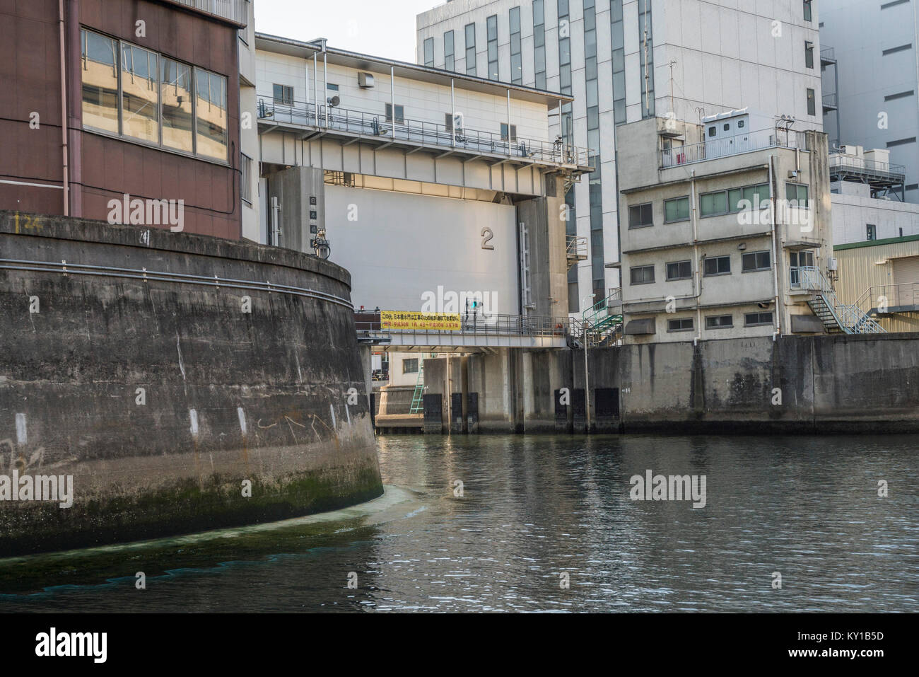 Tokyo River Cruising, Nihonbashi water gate and sensor on the ...