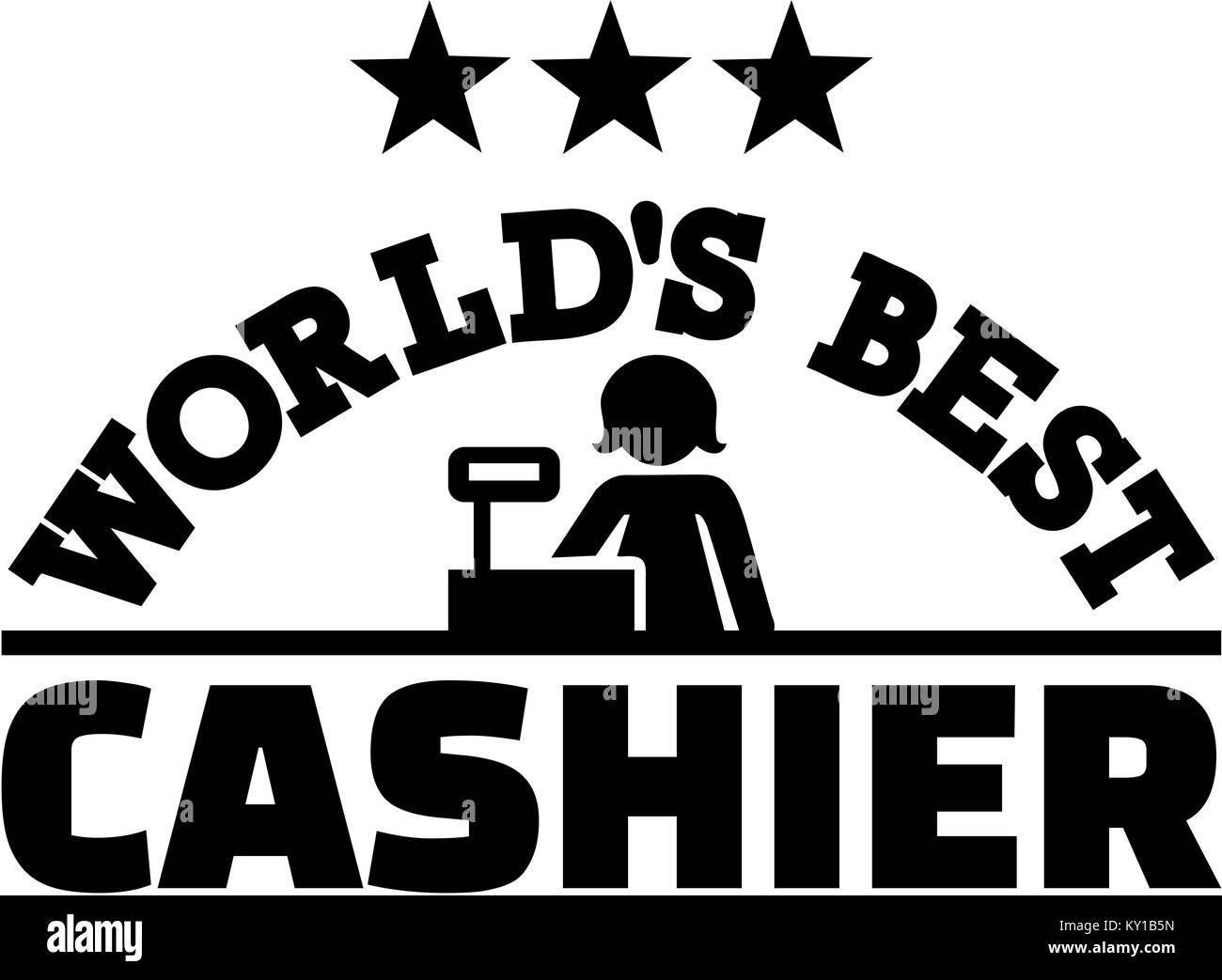 World's best Cashier with stars Stock Photo - Alamy