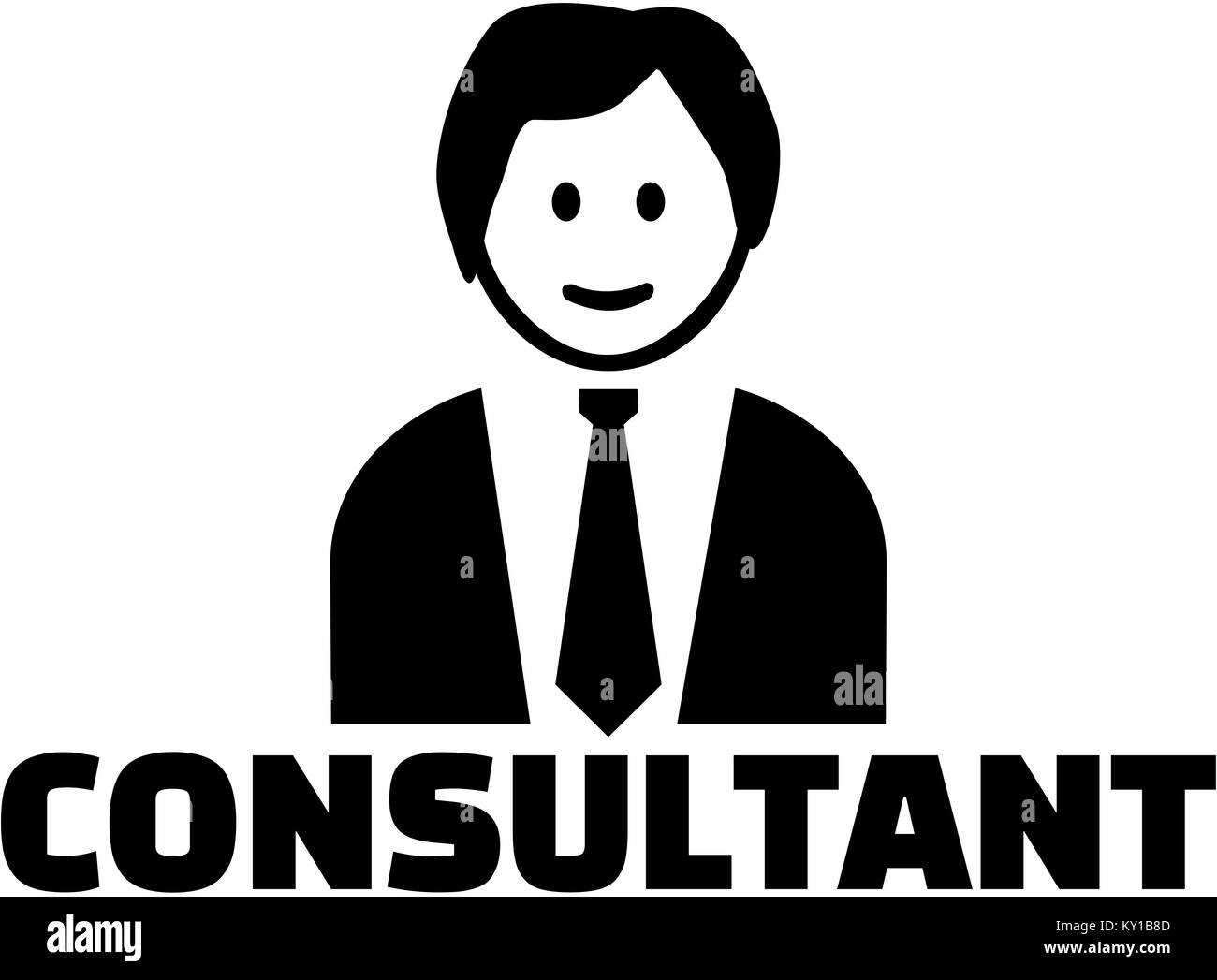 Consultant icon with job title Stock Photo - Alamy