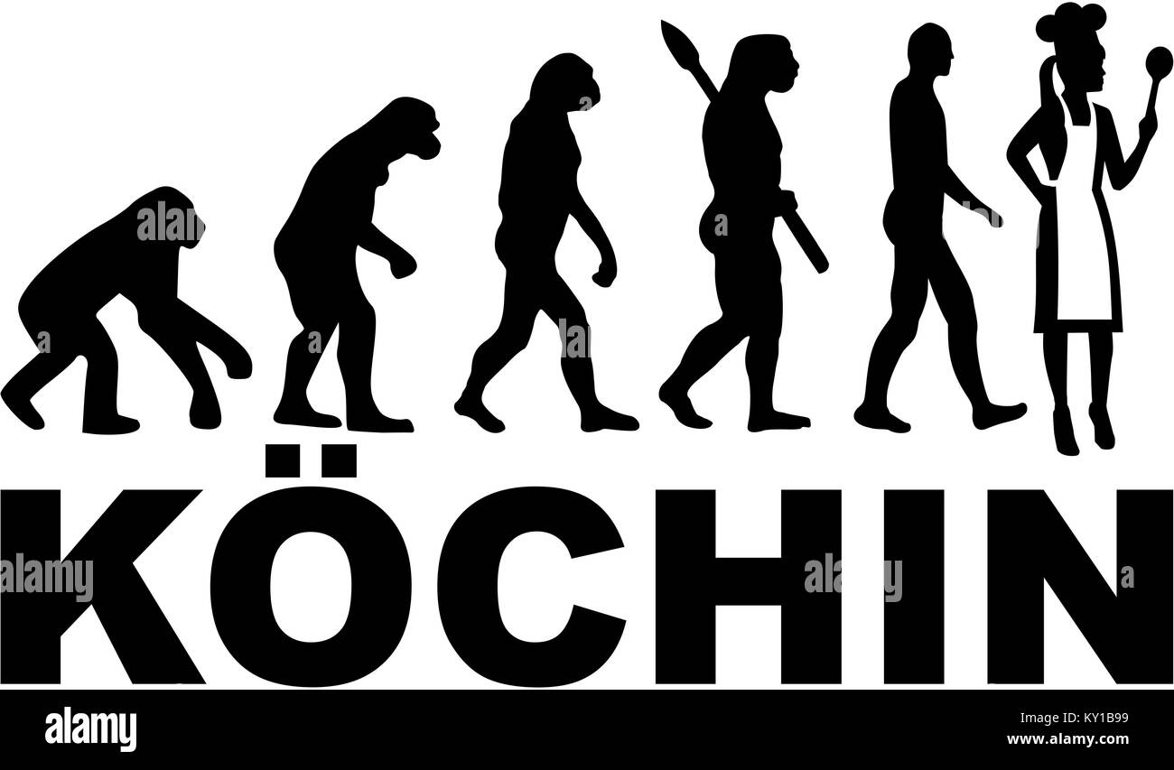 Female chef evolution with german job title Stock Photo - Alamy