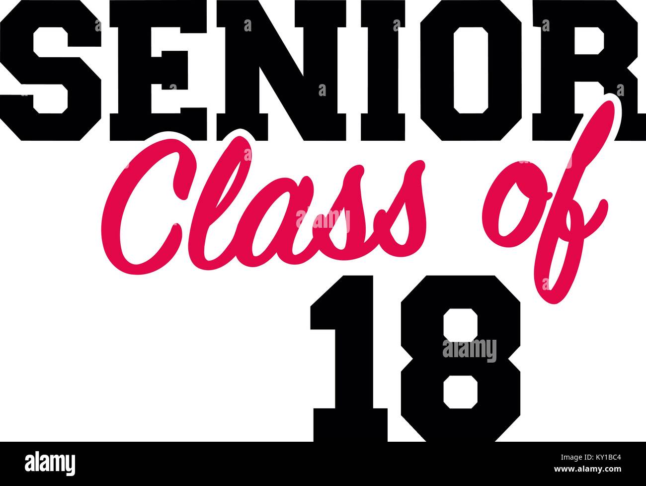 Senior class of 18 in red and black Stock Photo - Alamy