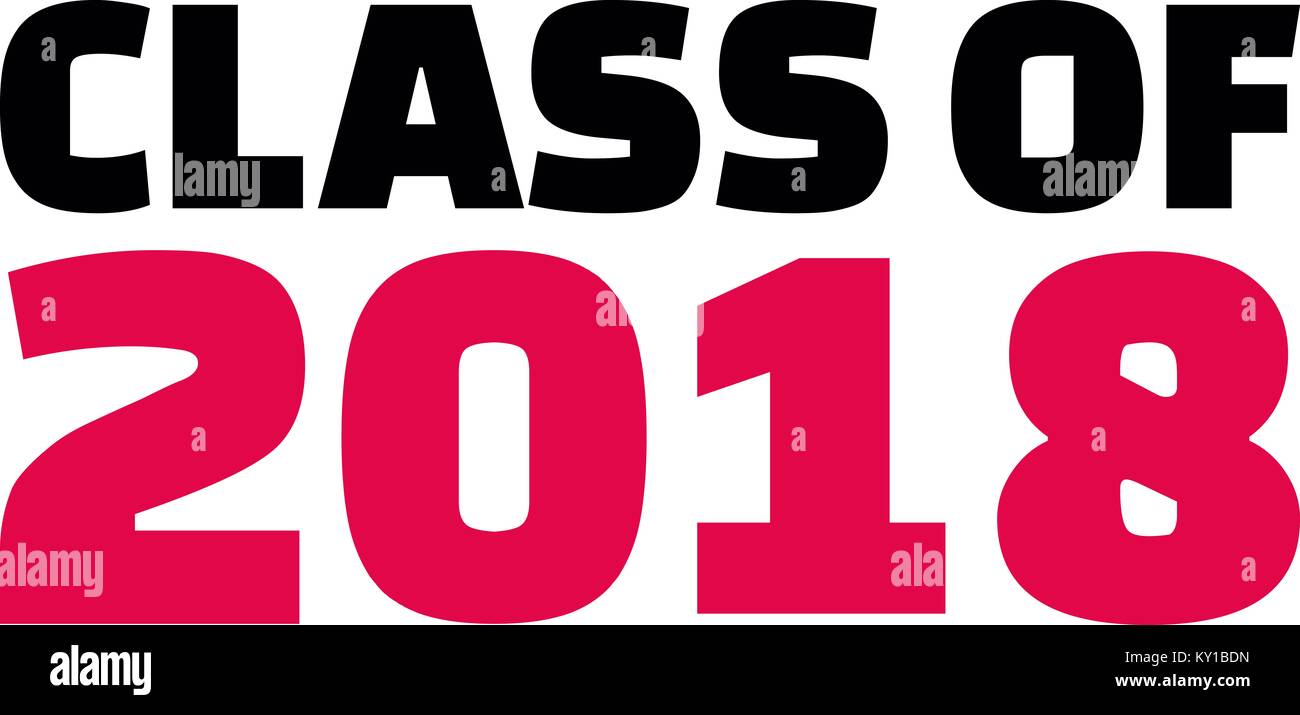 Class of 2018 in black and red Stock Photo - Alamy