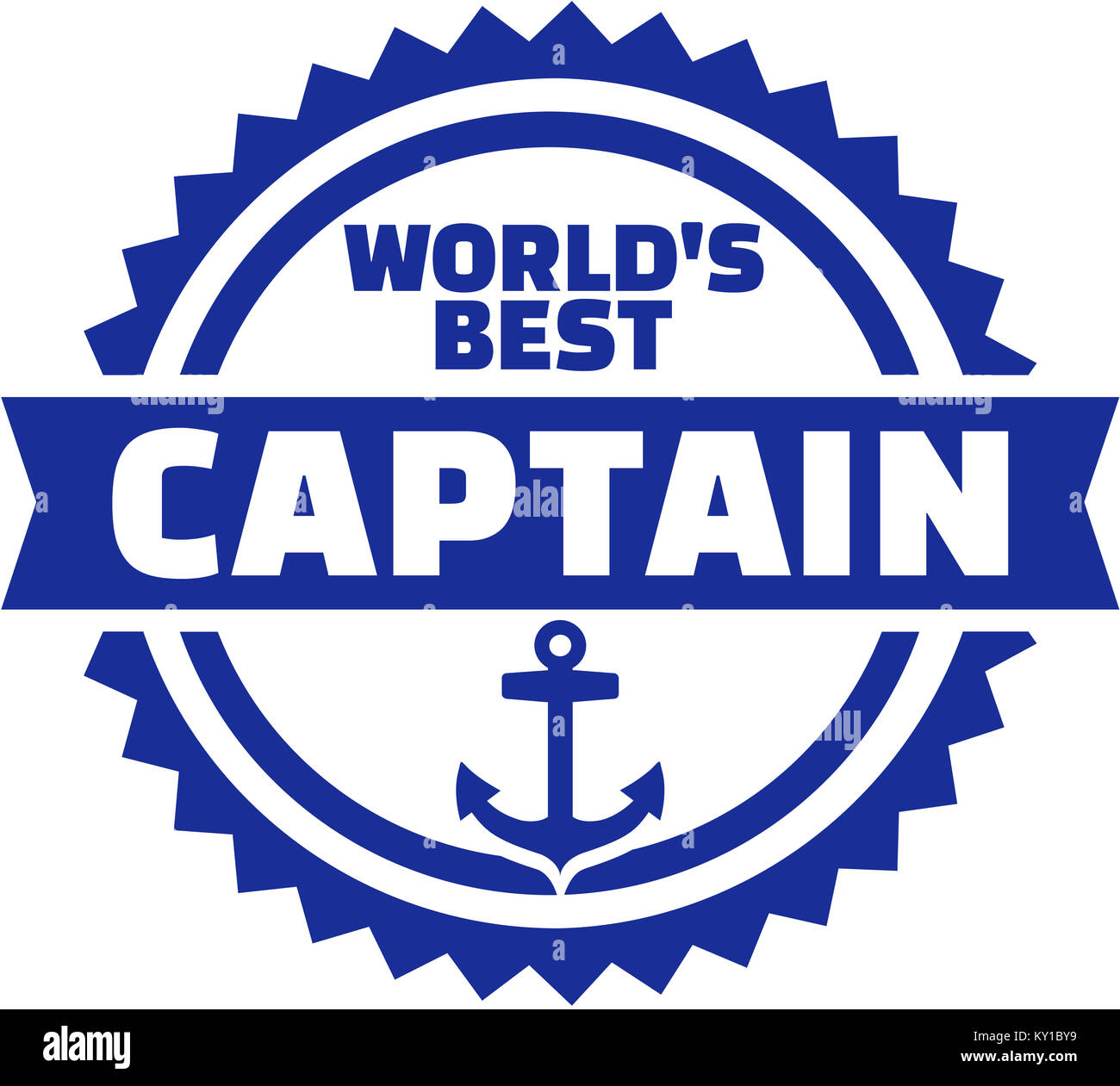 World's best captain emblem with anchor Stock Photo - Alamy