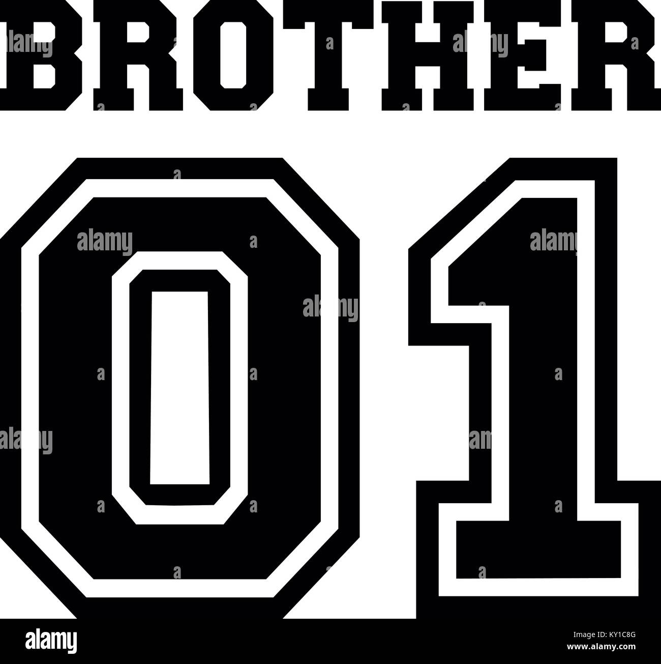 Brother with number one in black and white Stock Photo - Alamy