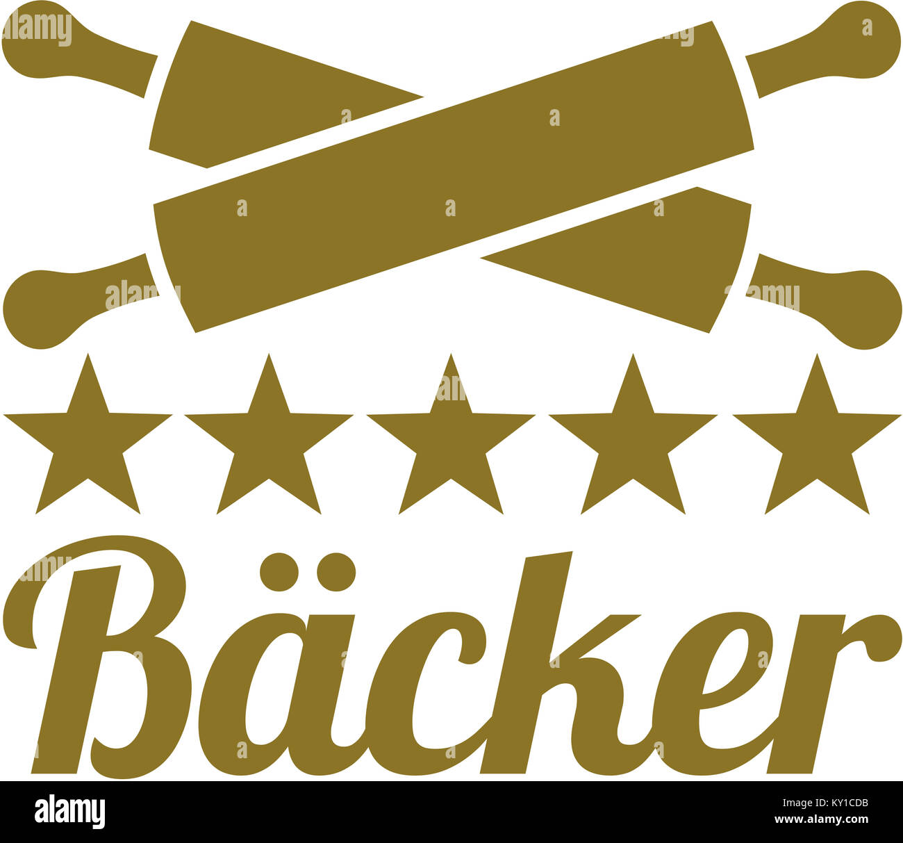 Baker german job title with crossed rolling pins Stock Photo - Alamy