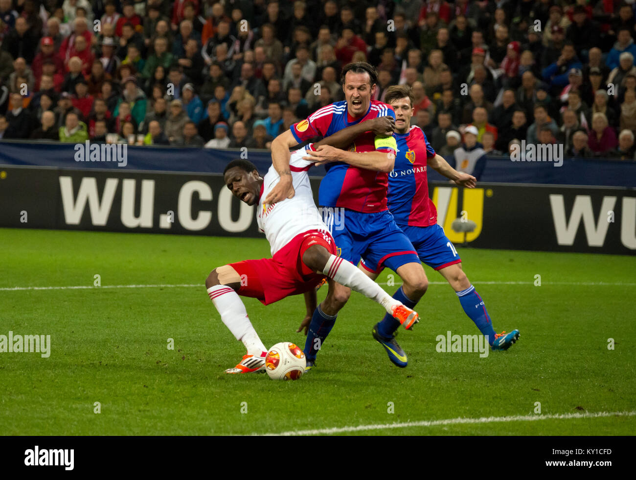 Red Bull Salzburg’s Brazilian defender Rodnei fights about the ball ...