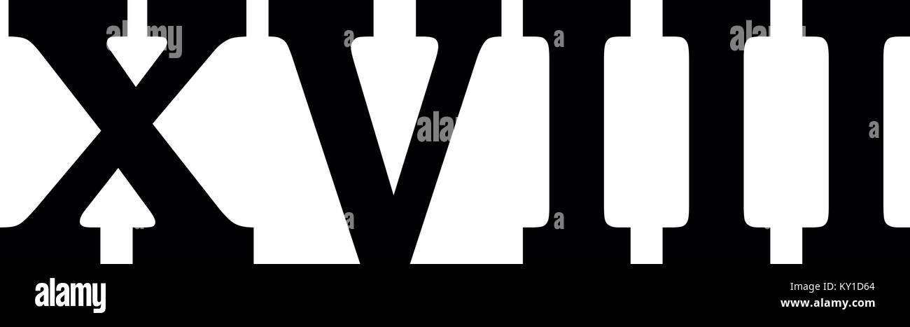 Number 18 roman numerals in black Stock Photo - Alamy