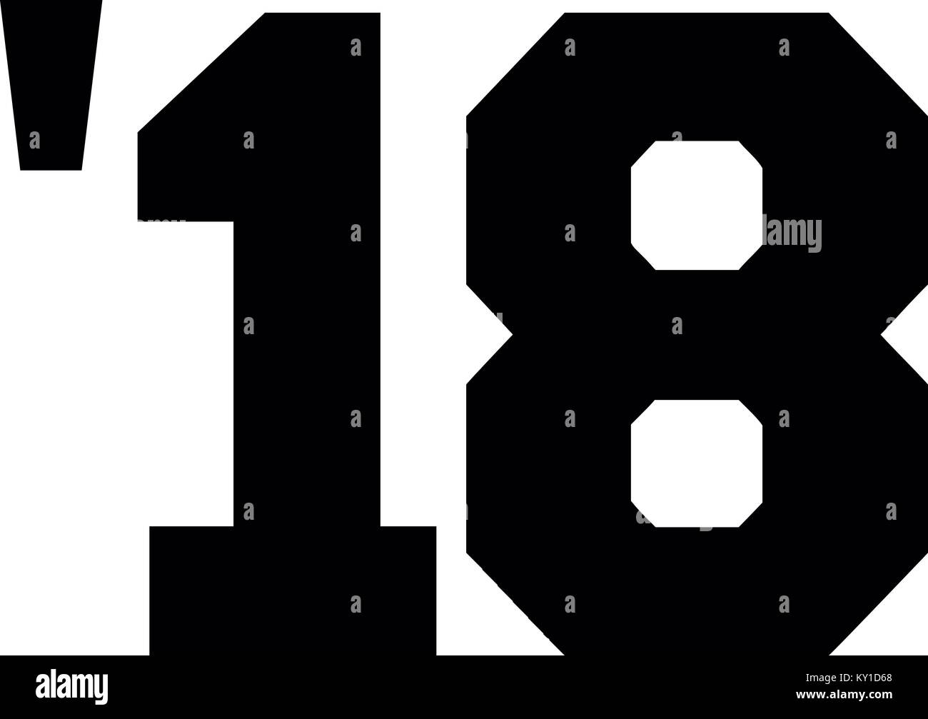 Number 18 black college Stock Photo - Alamy