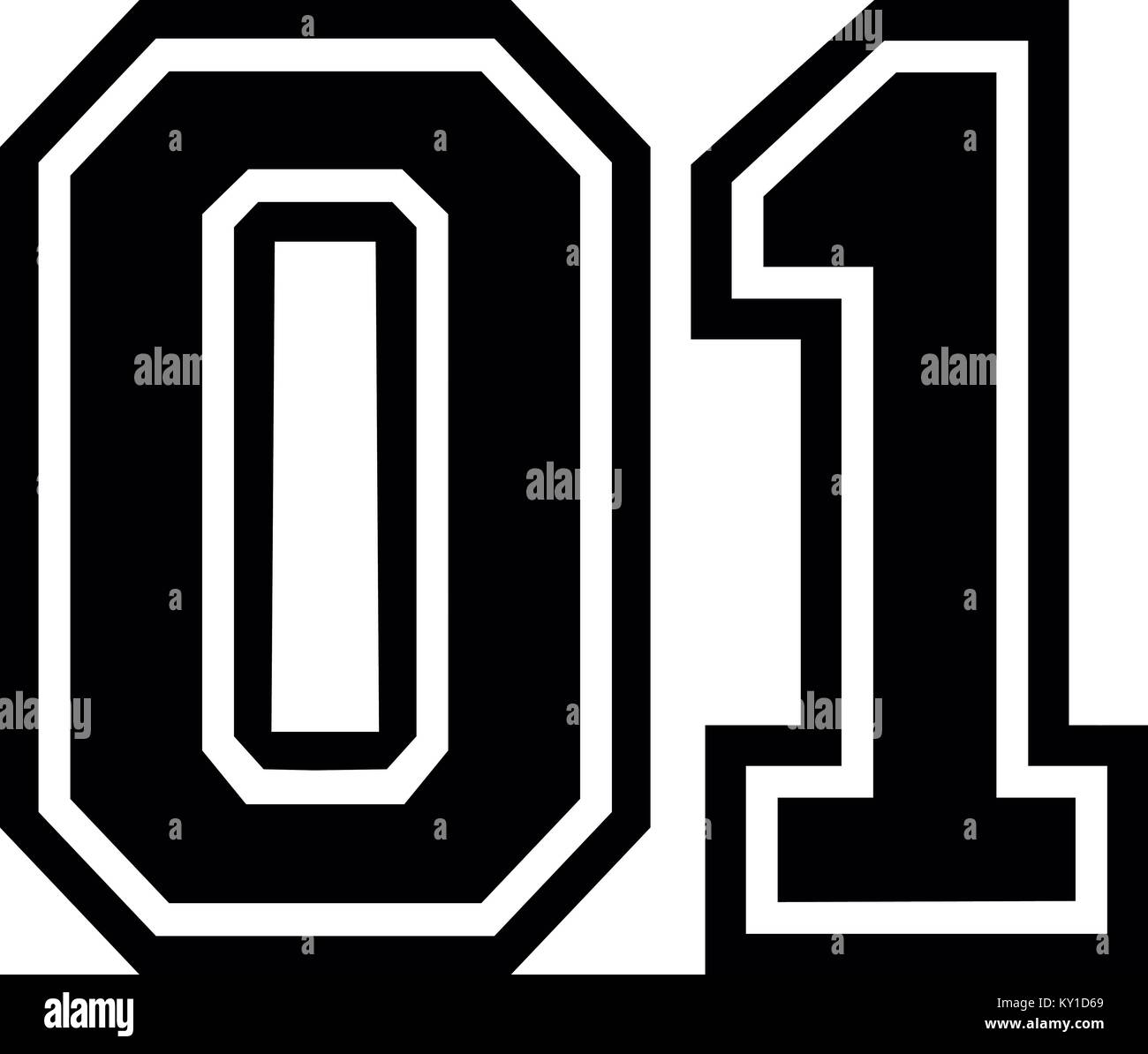 Big numbers zero and one in black and white Stock Photo - Alamy