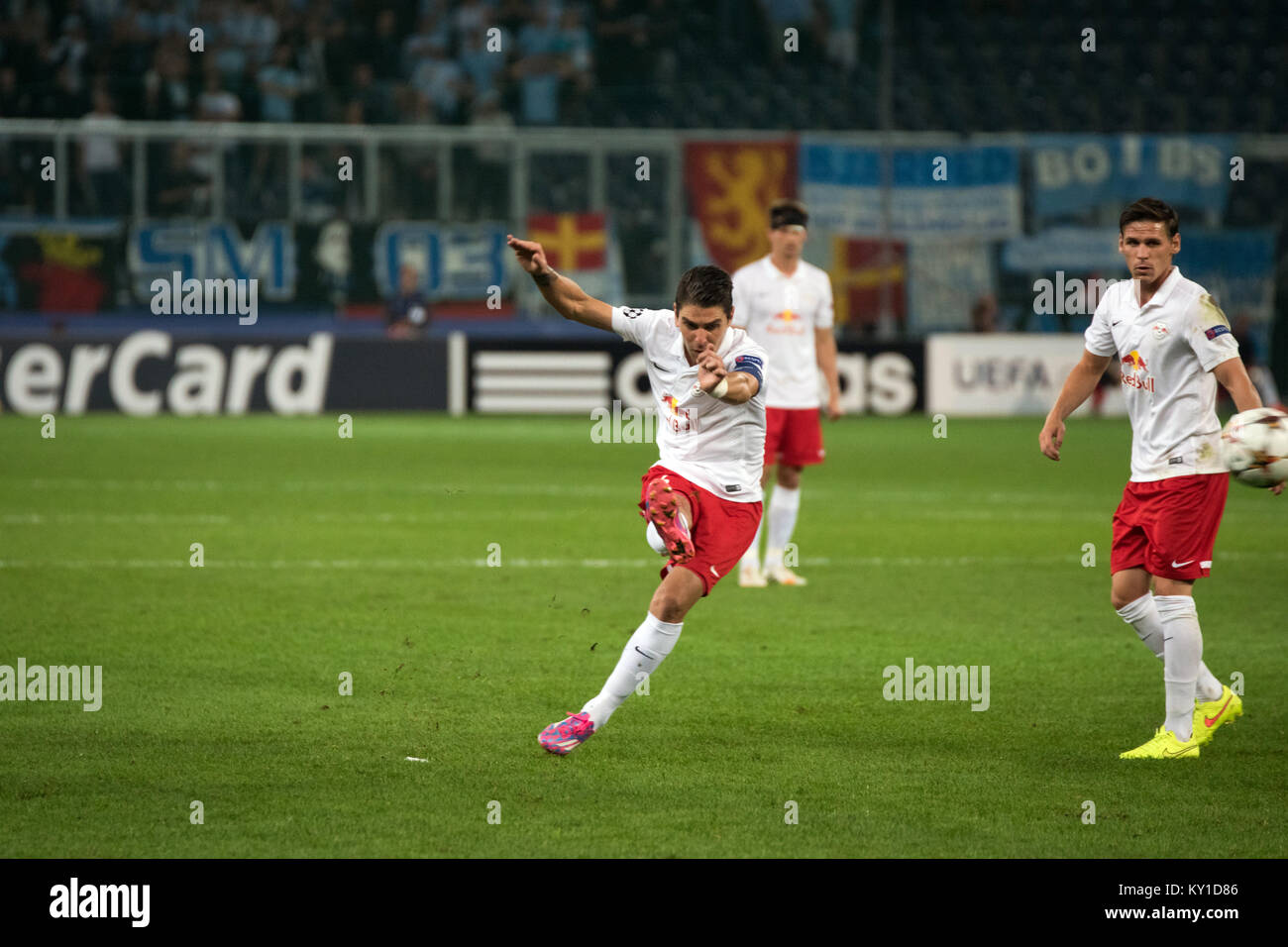 Red Bull Salzburg captain, the Spanish striker, Jonathan Soriano scores ...