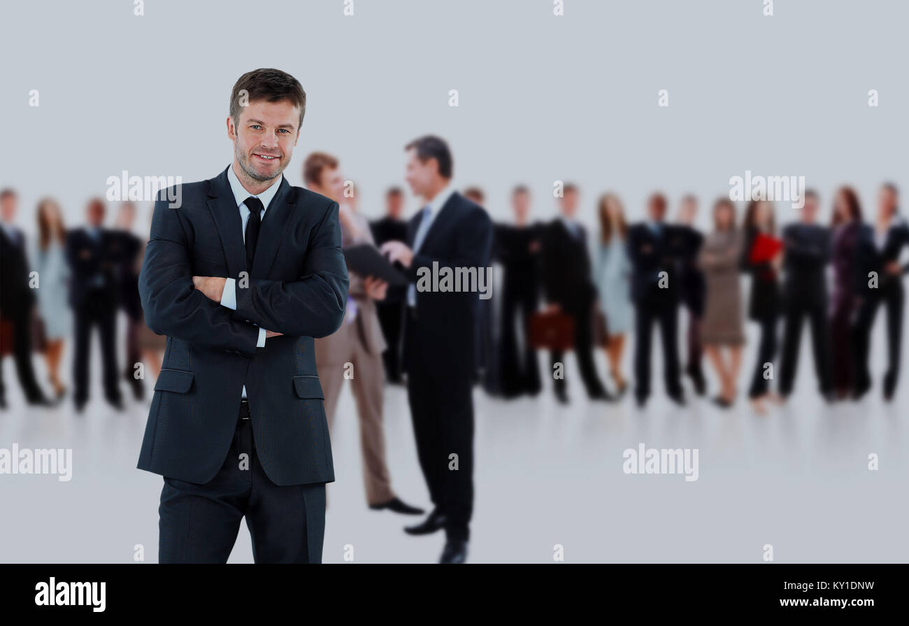 business man and his team isolated over a white background Stock Photo ...