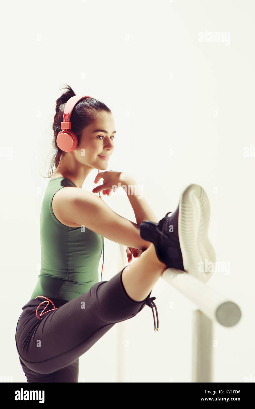 The woman in the dance hall at the ballet machine Stock Photo - Alamy
