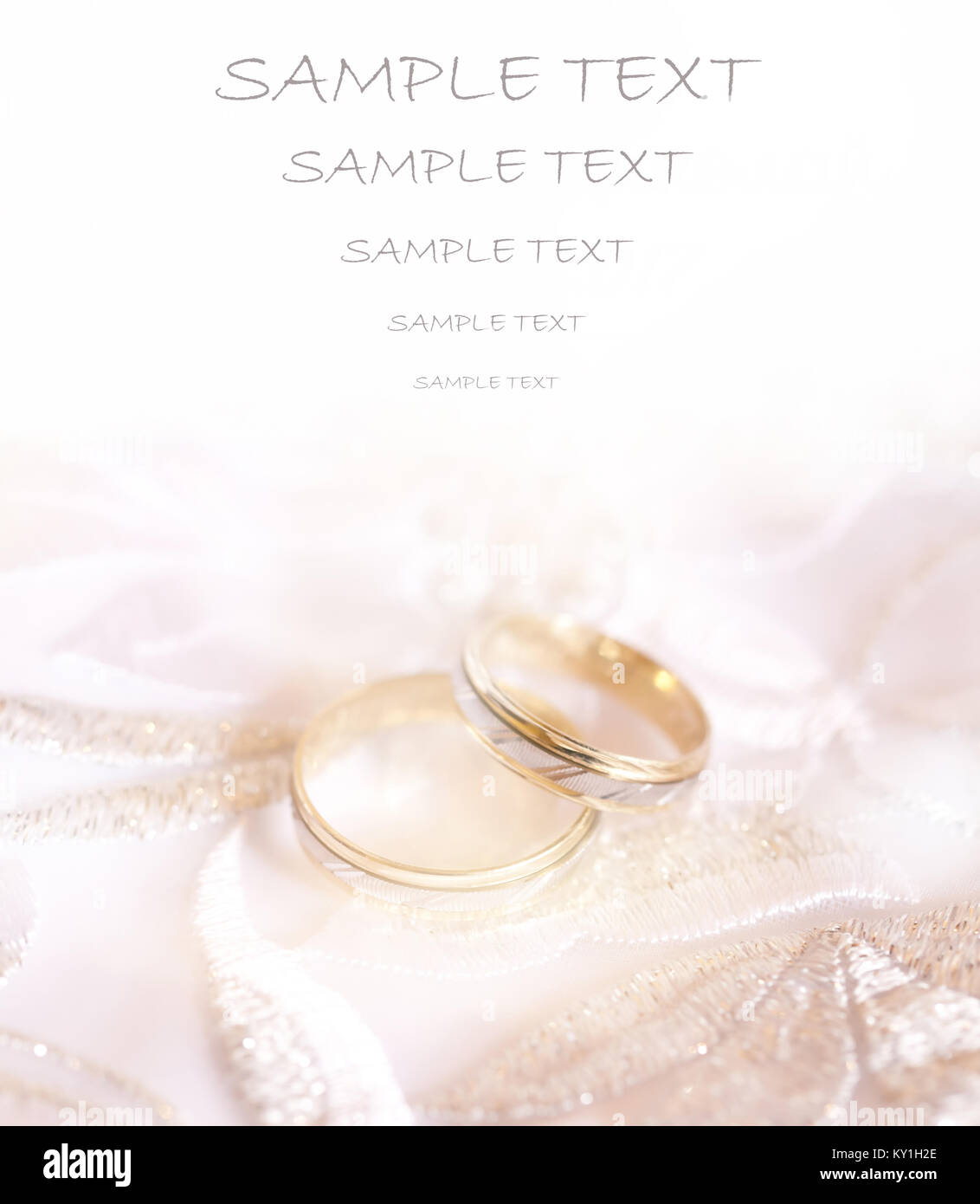 gold wedding rings invitation card with space for text. wedding ...