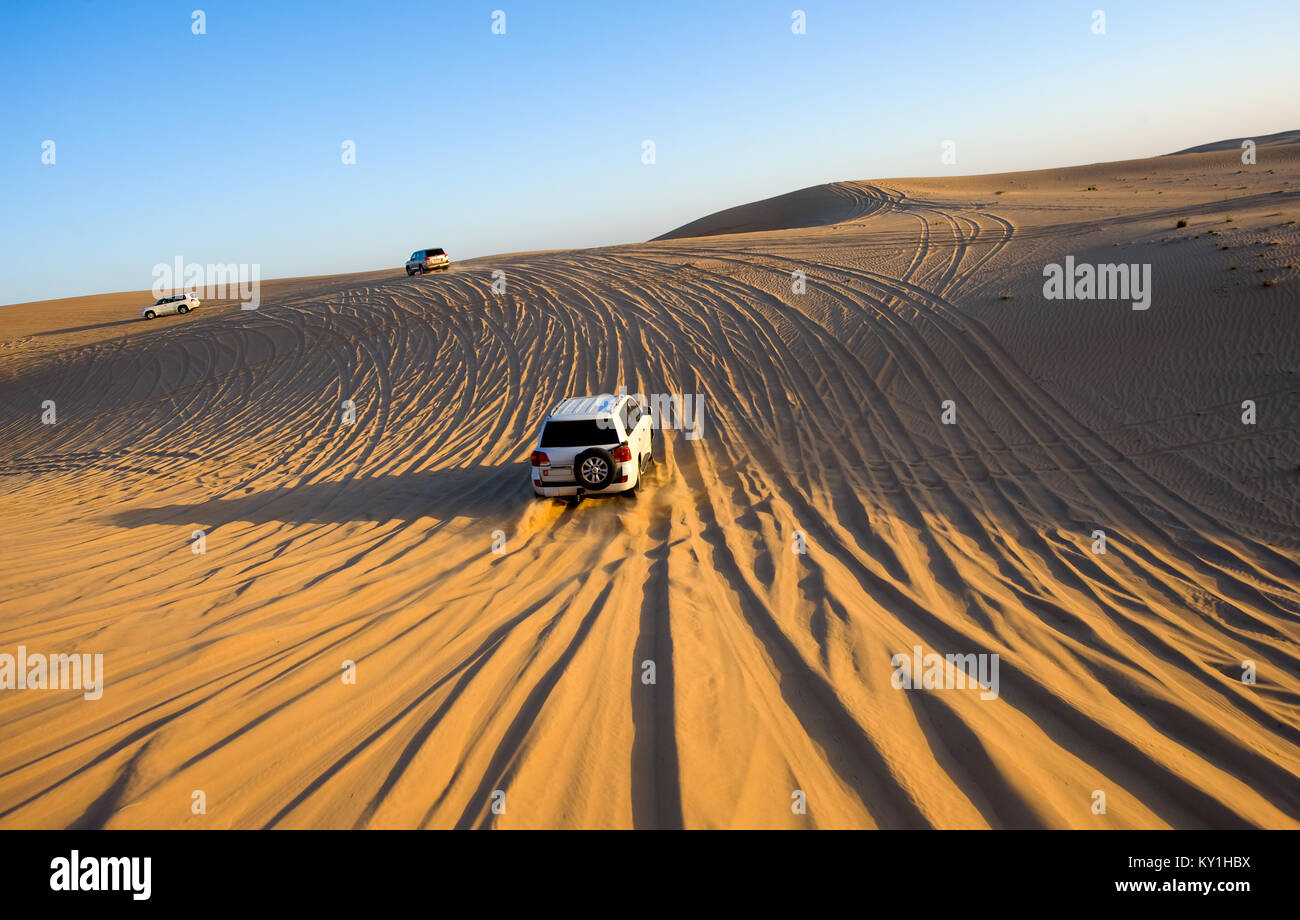 Four wheel drive through the desert in the United Arab Emirates Stock ...