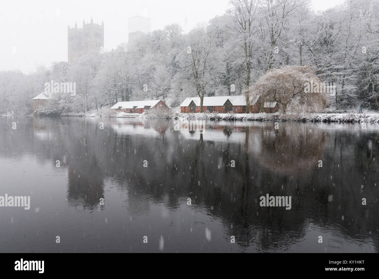 Snowy Durham Cathedral, UK Stock Photo - Alamy