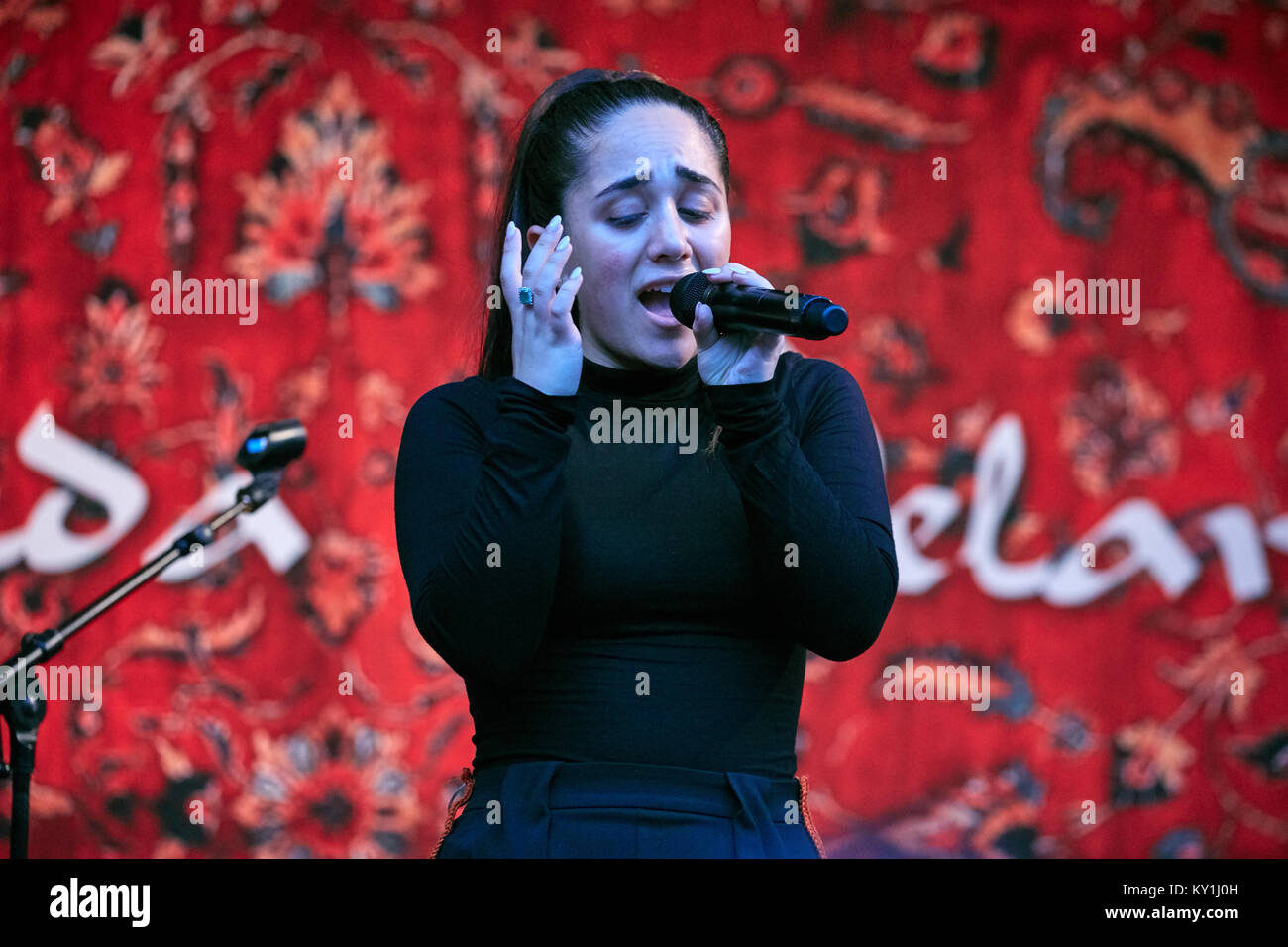 The Norwegian singer, songwriter and musician Amanda Delara performs a ...