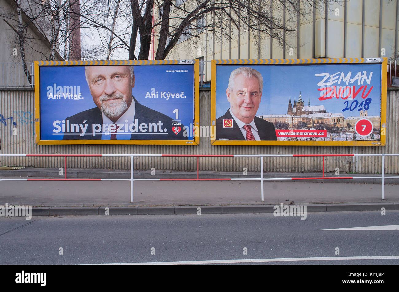 billboard,pre-election campaign for President Milos Zeman's re-election ...