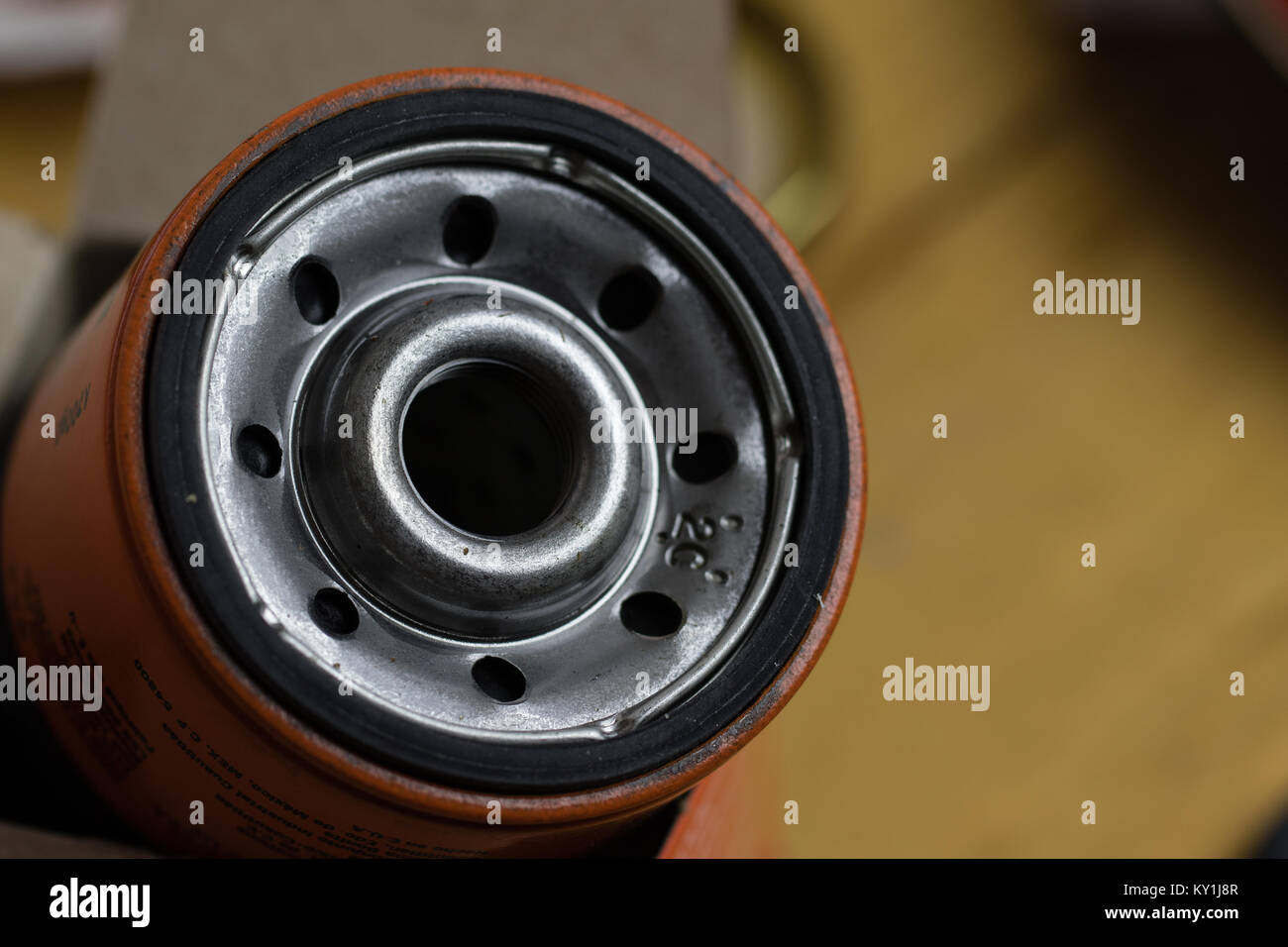 close up shot of new automotive oil filter Stock Photo - Alamy