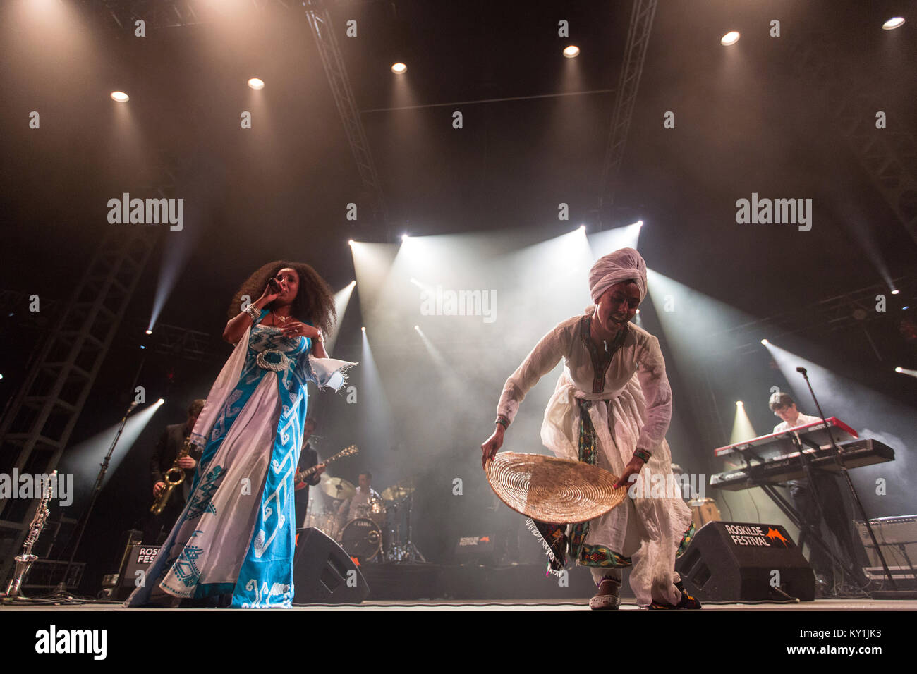 The French-Ethiopian world and funk music band Badume’s Band performs a ...
