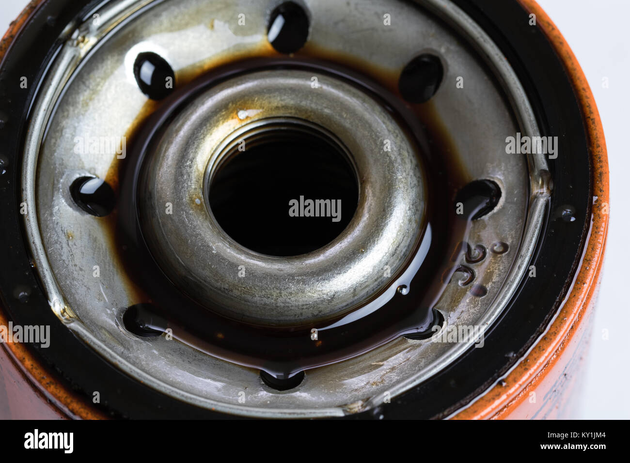 used automotive oil filter with oil stains Stock Photo - Alamy
