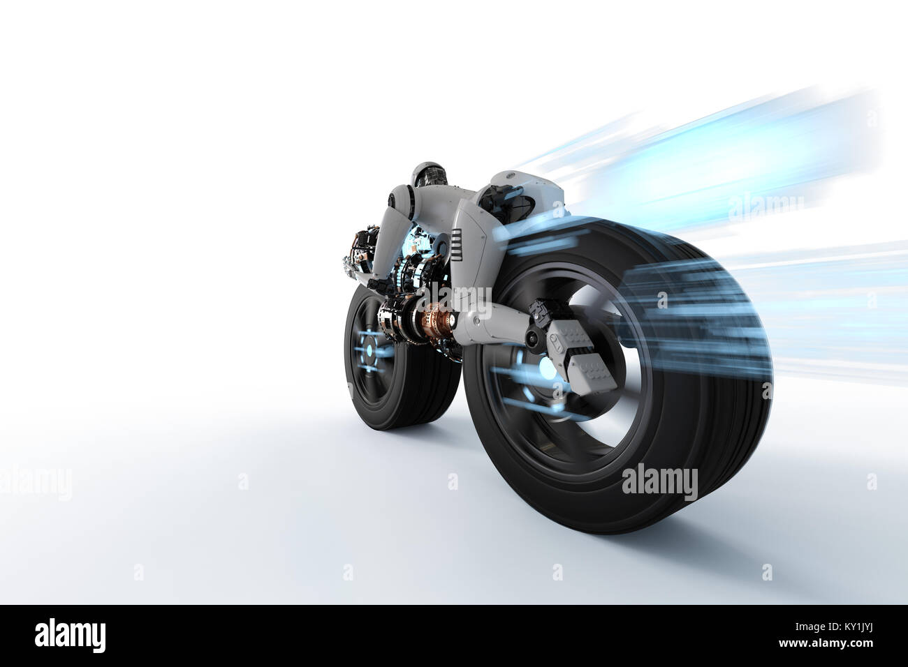 3d rendering robot riding on motorbike with speed Stock Photo - Alamy