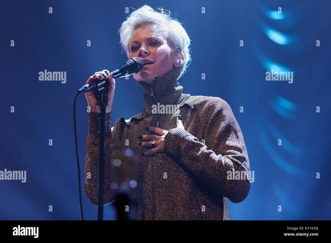 The Norwegian pop singer and songwriter Bertine Zetlitz performs a live ...