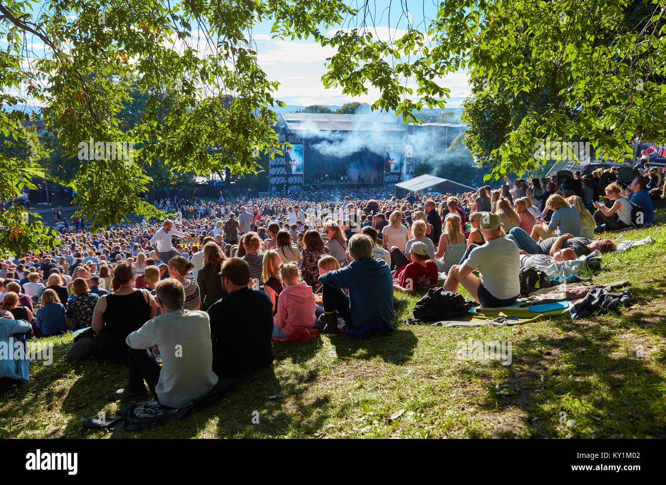Festival goers and music lovers attend one of many live concerts at the ...