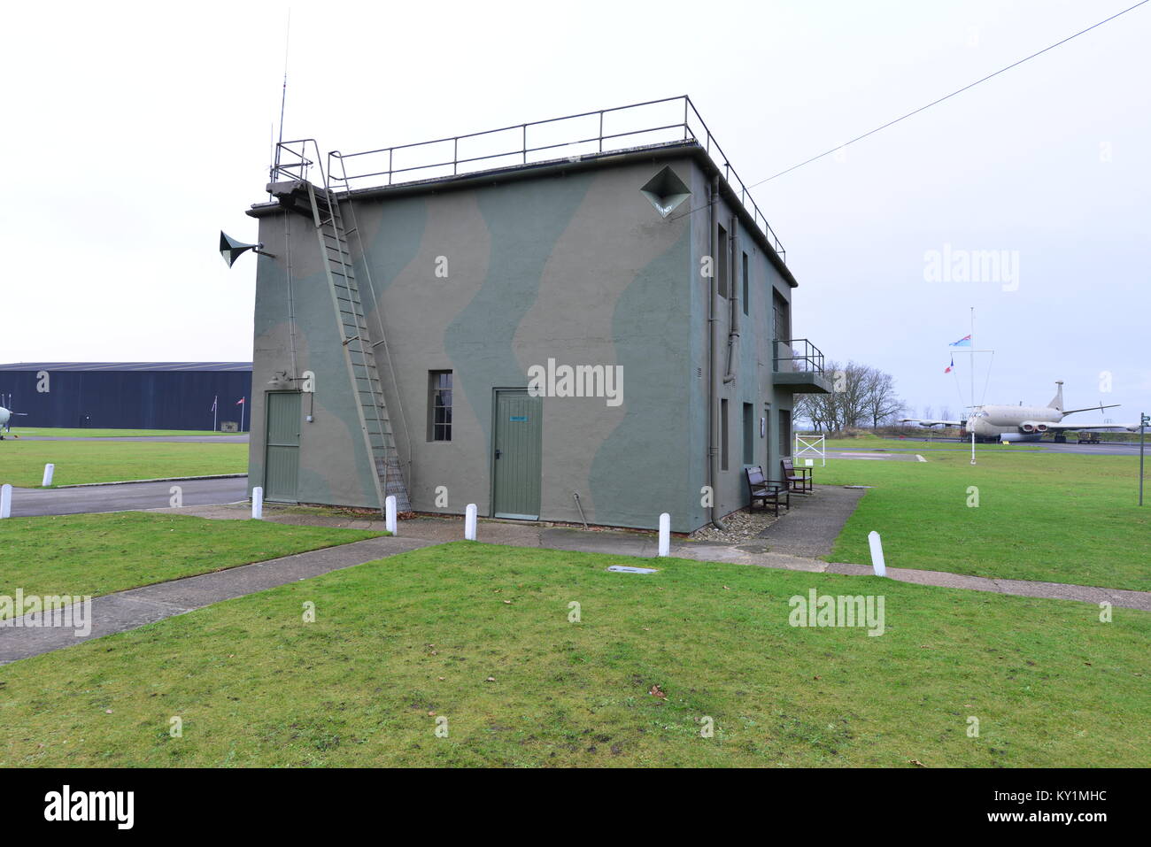 A control tower at a World War Two bomber command base in the UK Stock ...