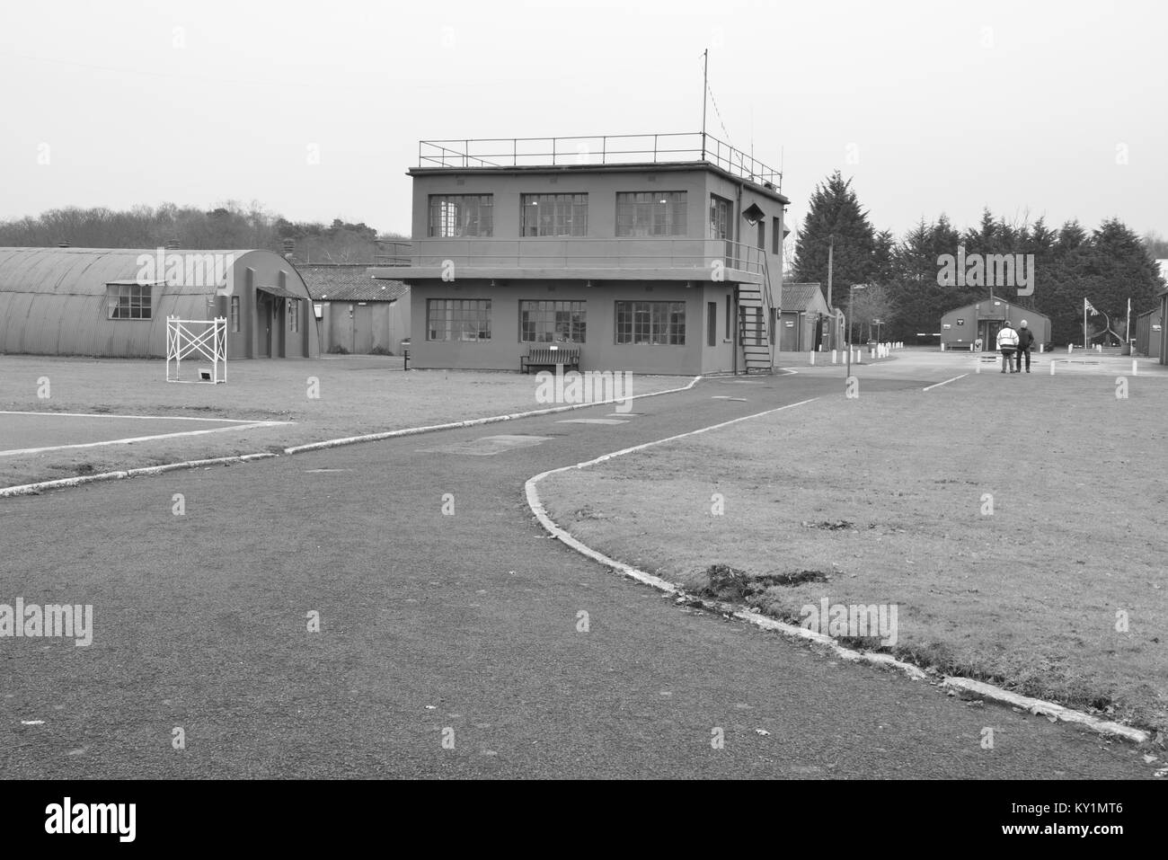 A control tower at a World War Two bomber command base in the UK Stock ...