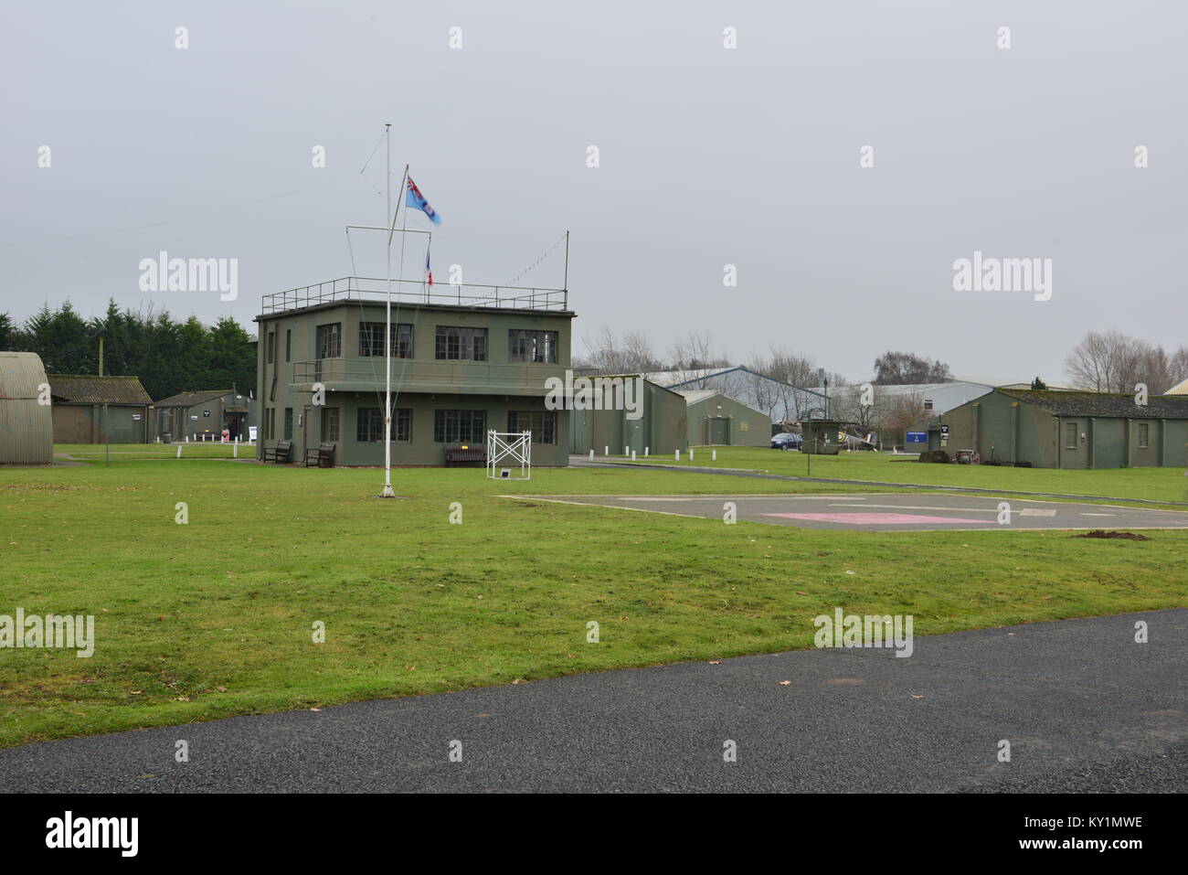 A control tower at a World War Two bomber command base in the UK Stock ...