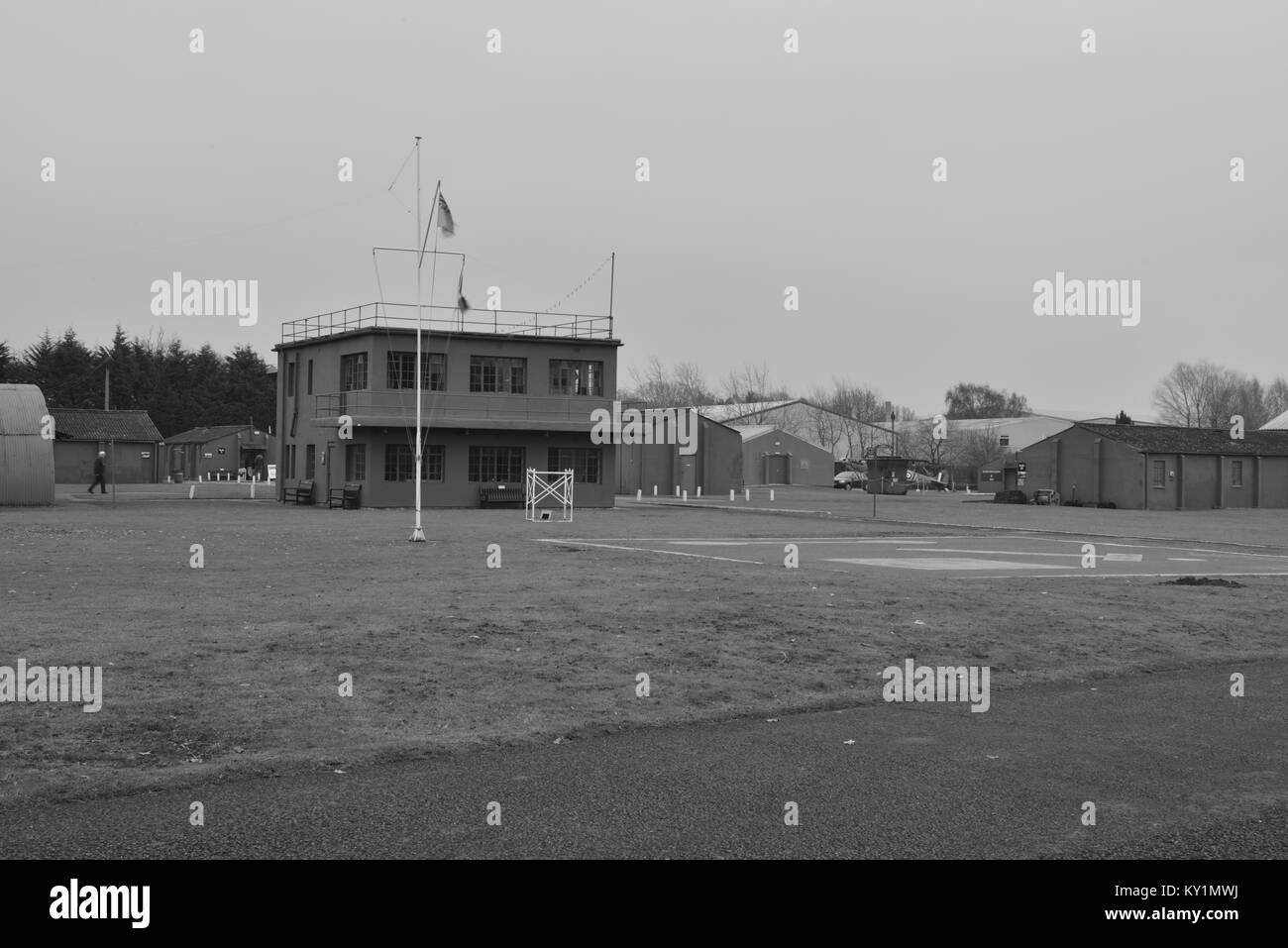 A control tower at a World War Two bomber command base in the UK Stock ...