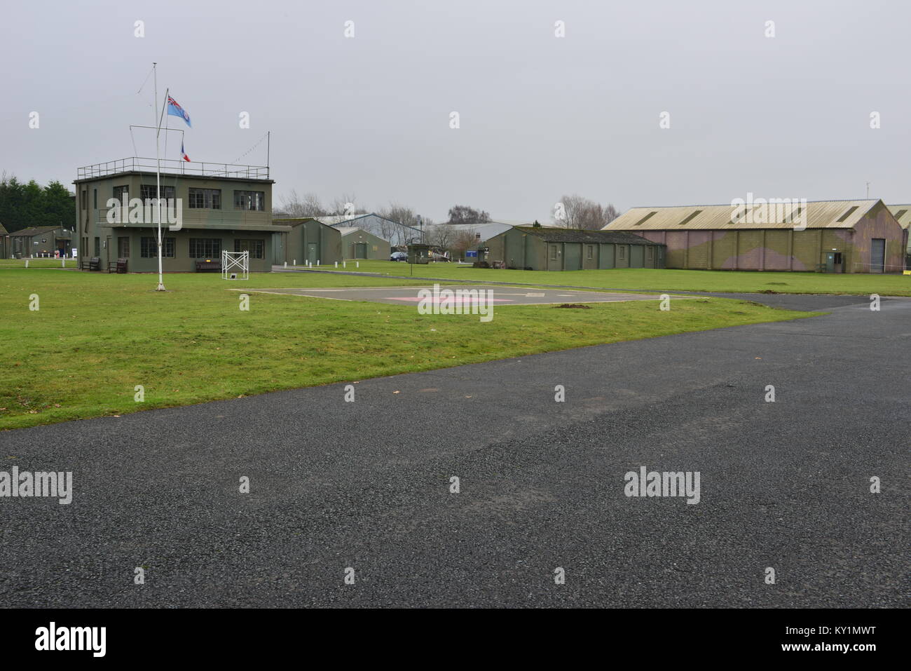A control tower at a World War Two bomber command base in the UK Stock ...