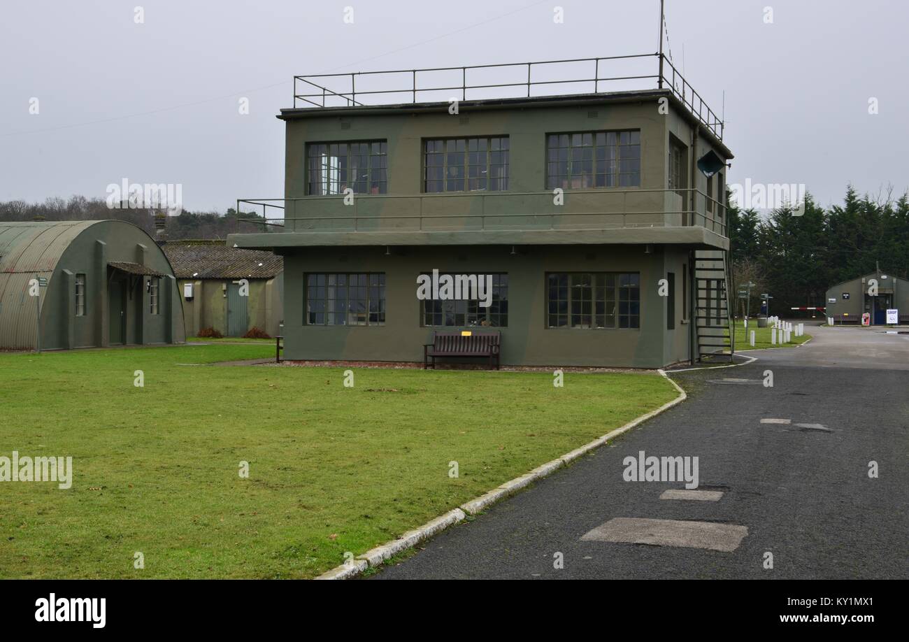 A control tower at a World War Two bomber command base in the UK Stock ...