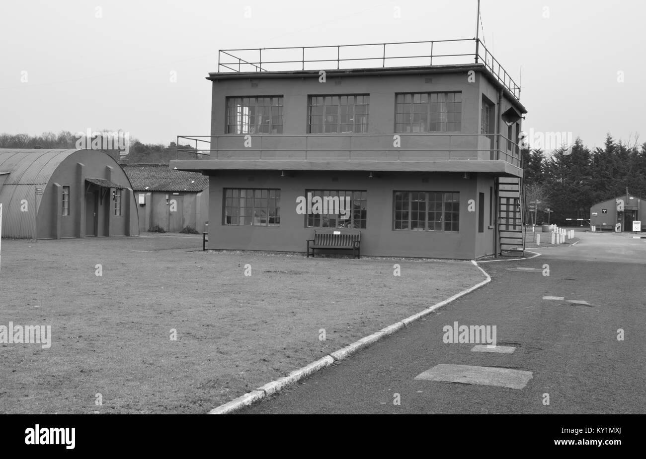 A control tower at a World War Two bomber command base in the UK Stock ...