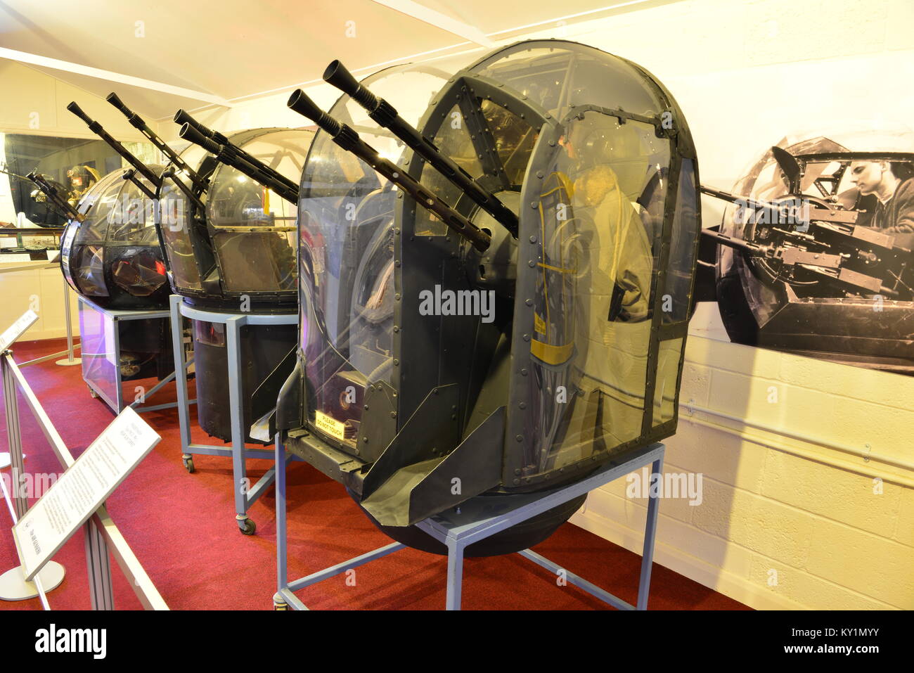 A Machine gun turret from a World War Two British Bomber Stock Photo ...
