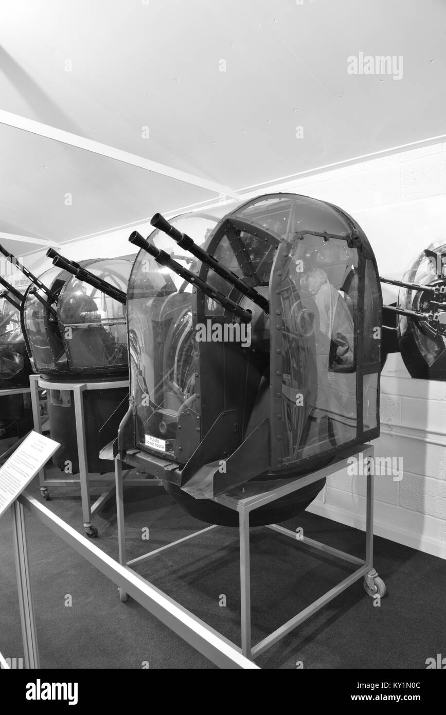A Machine gun turret from a World War Two British Bomber Stock Photo ...