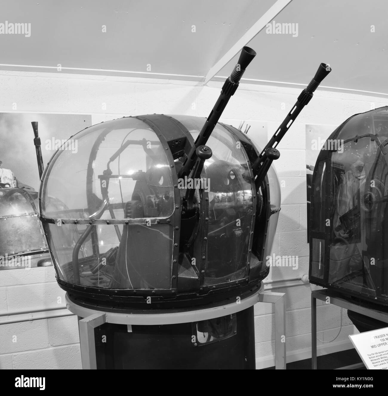 A Machine gun turret from a World War Two British Bomber Stock Photo ...