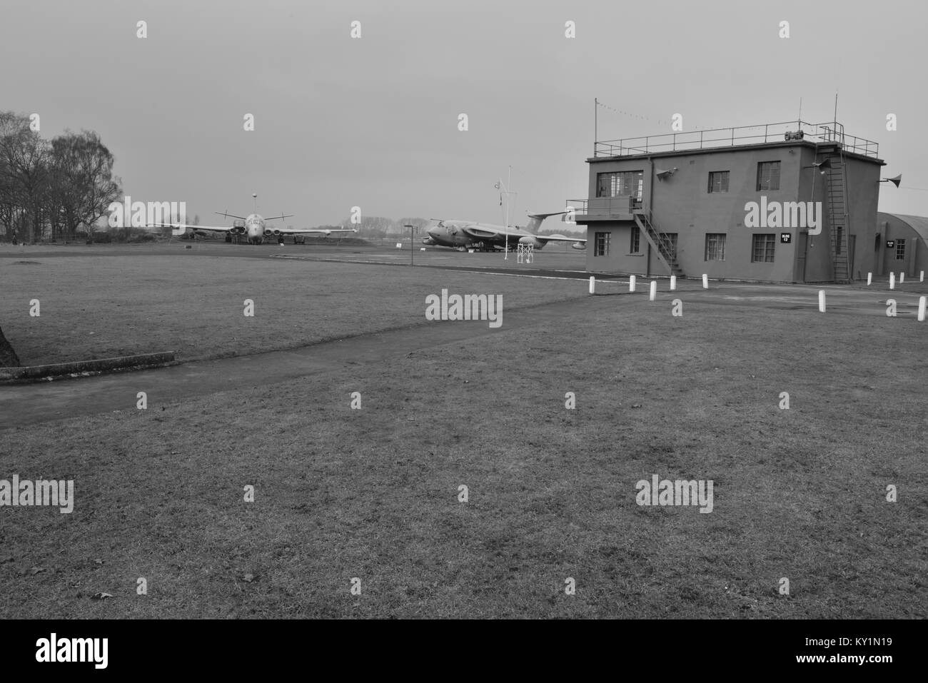 A control tower at a World War Two bomber command base in the UK Stock ...