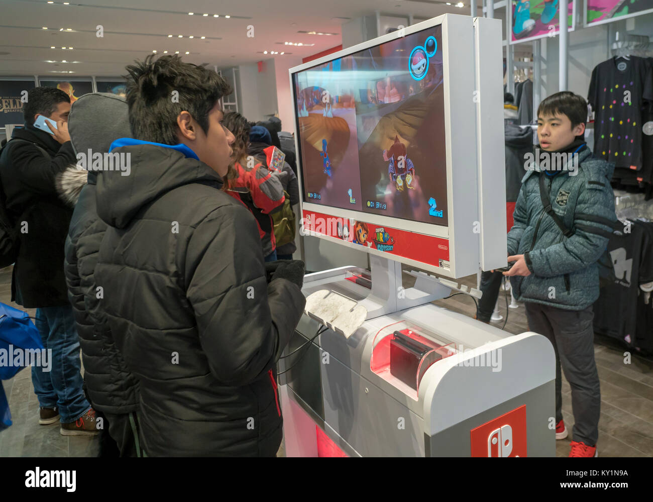 Game lovers in Nintendo World try out the Nintendo Switch consoles in ...